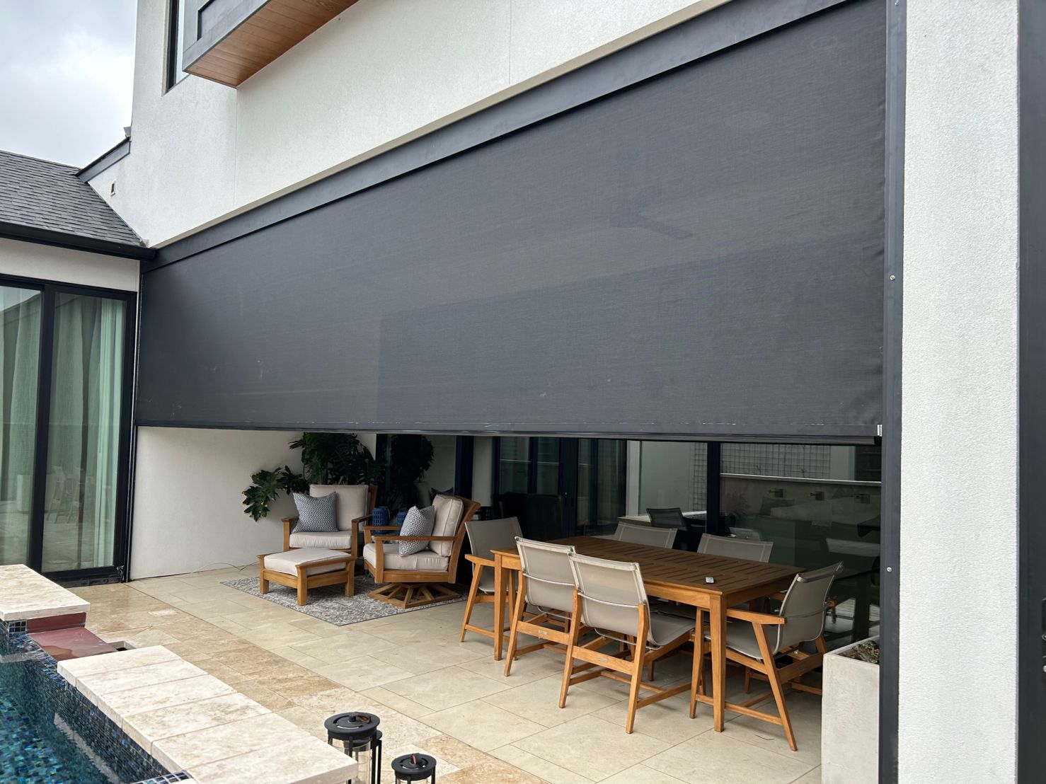 Outdoor Motorized Shades in New Jersey - Cine Acoustic